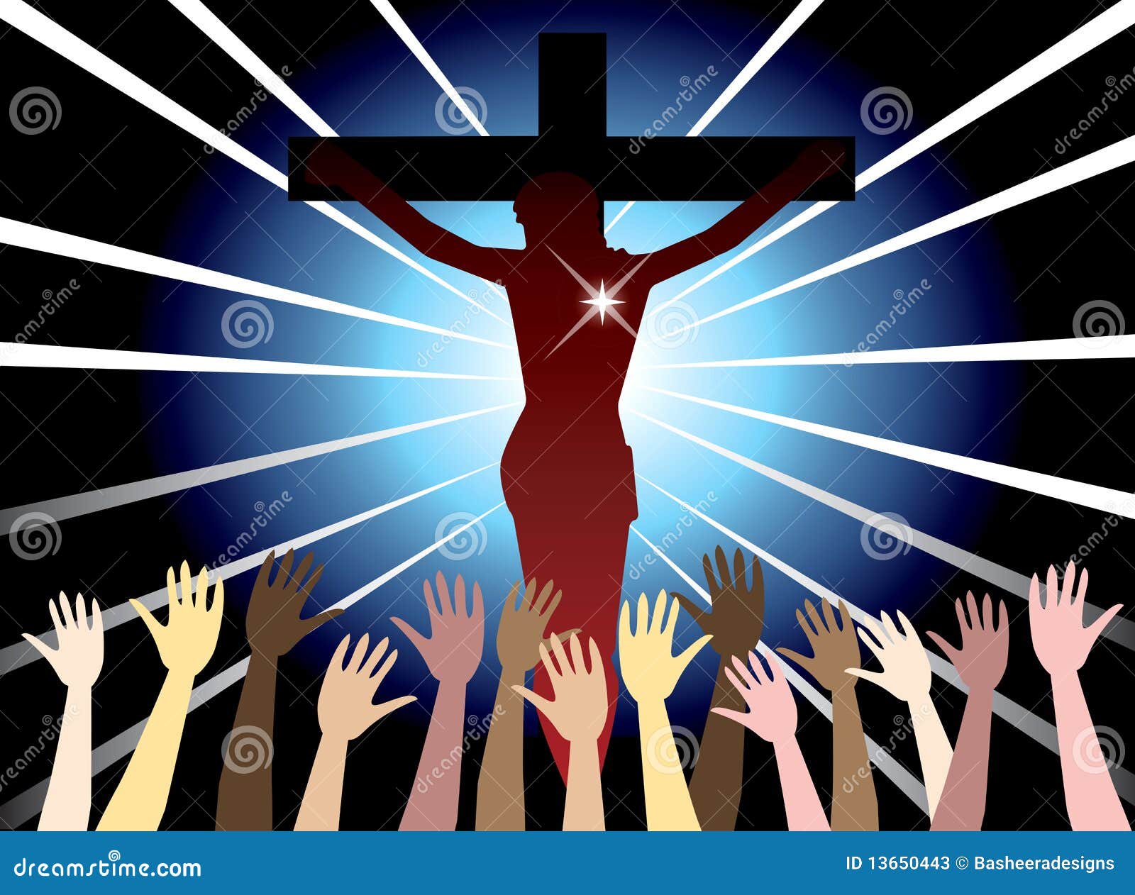 Easter Resurrection Religious Background - Risen Lord Jesus Christ On ...