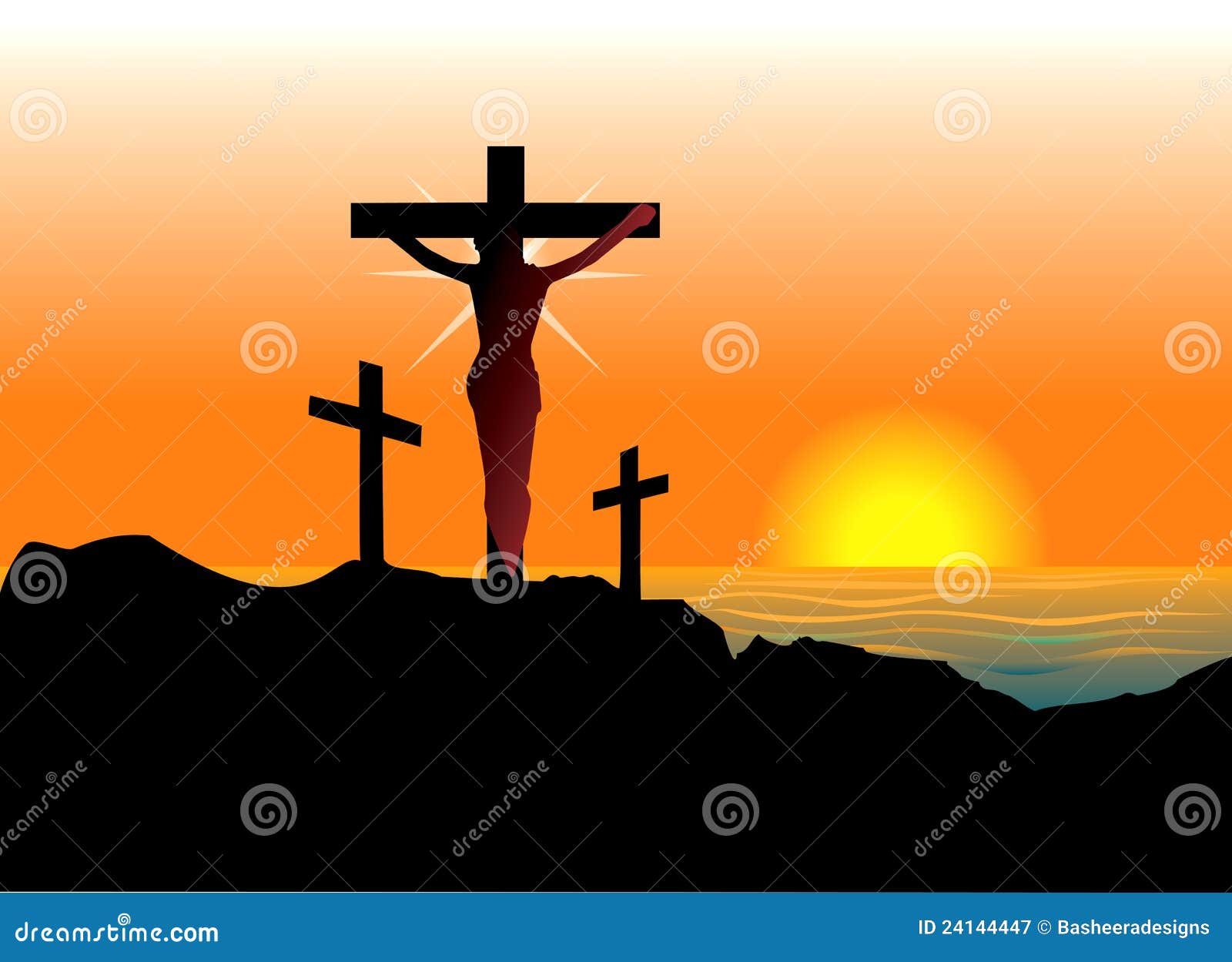 Easter Resurrection stock vector. Illustration of calvary - 24144447