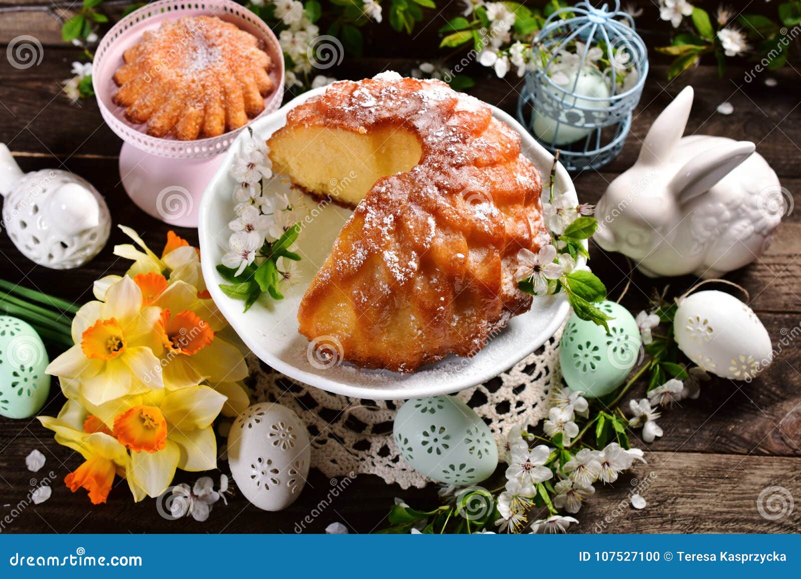 Easter Ring Cake in Flower Shape Stock Photo - Image of blooming, baked ...