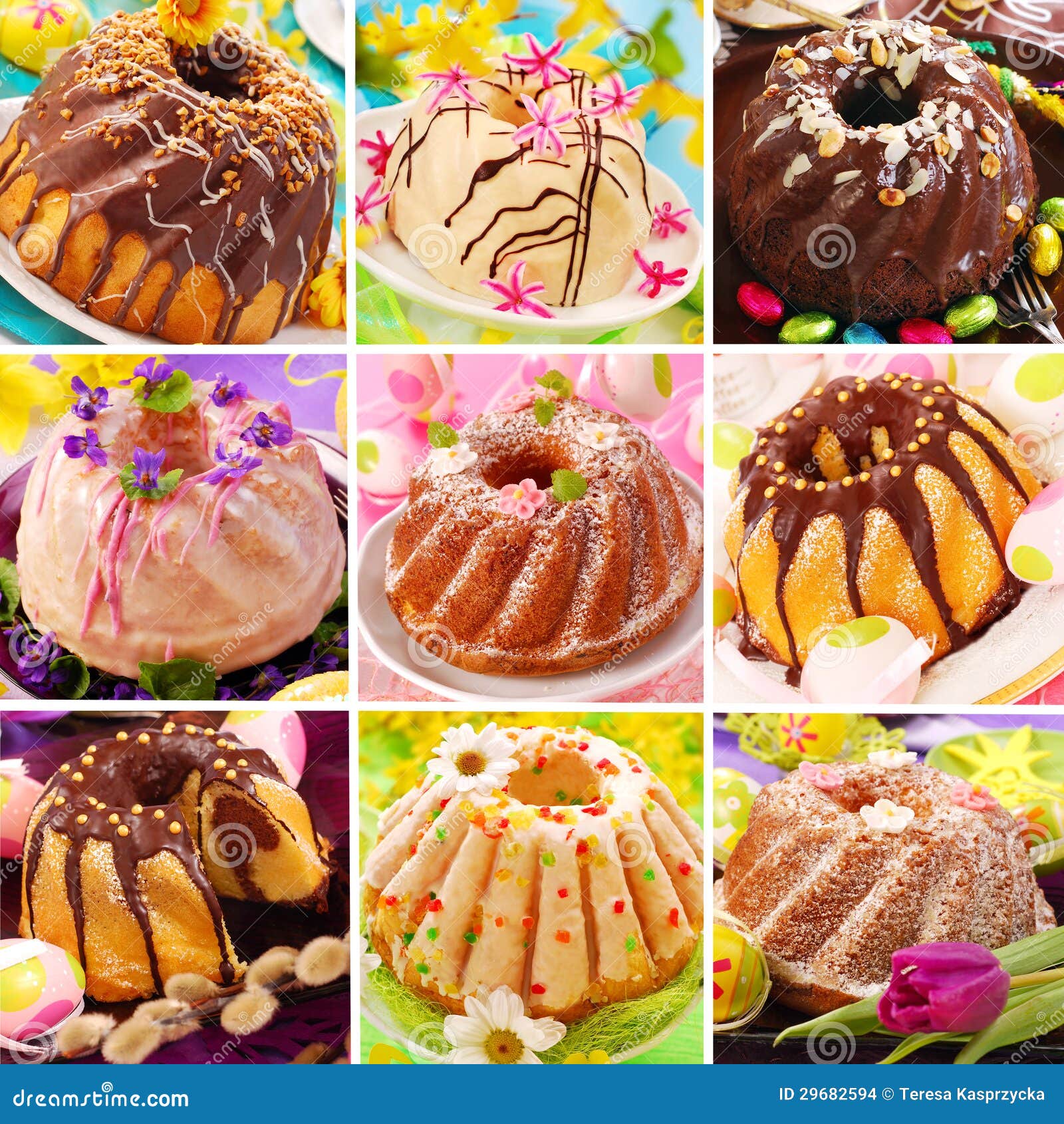 Easter Ring Cakes Collection Stock Photo - Image of chocolate, plate ...