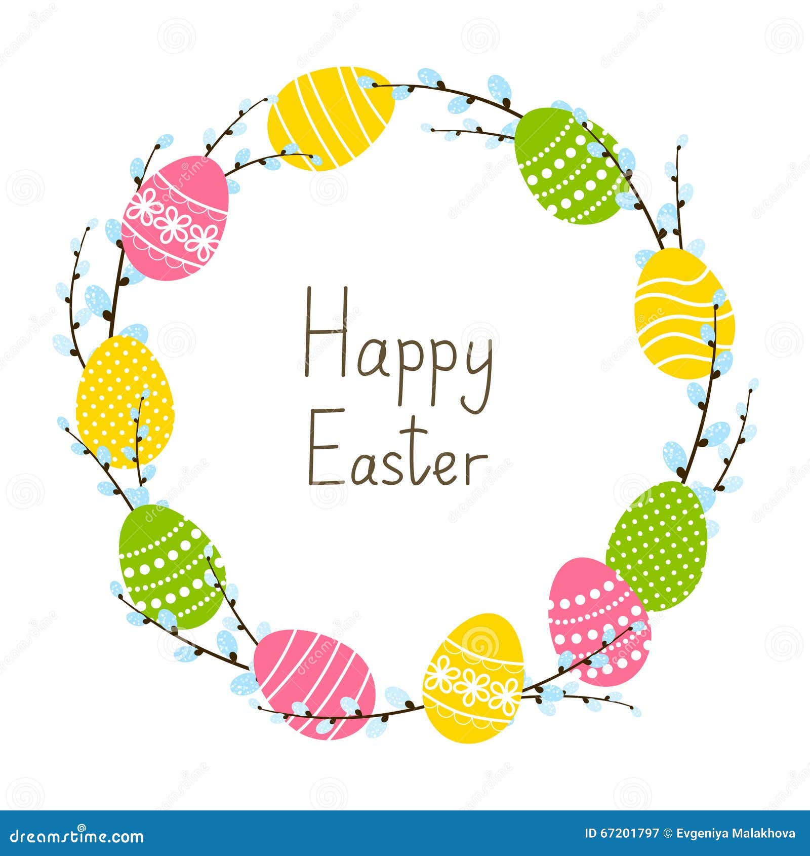 Easter round frame stock vector. Illustration of vector - 67201797