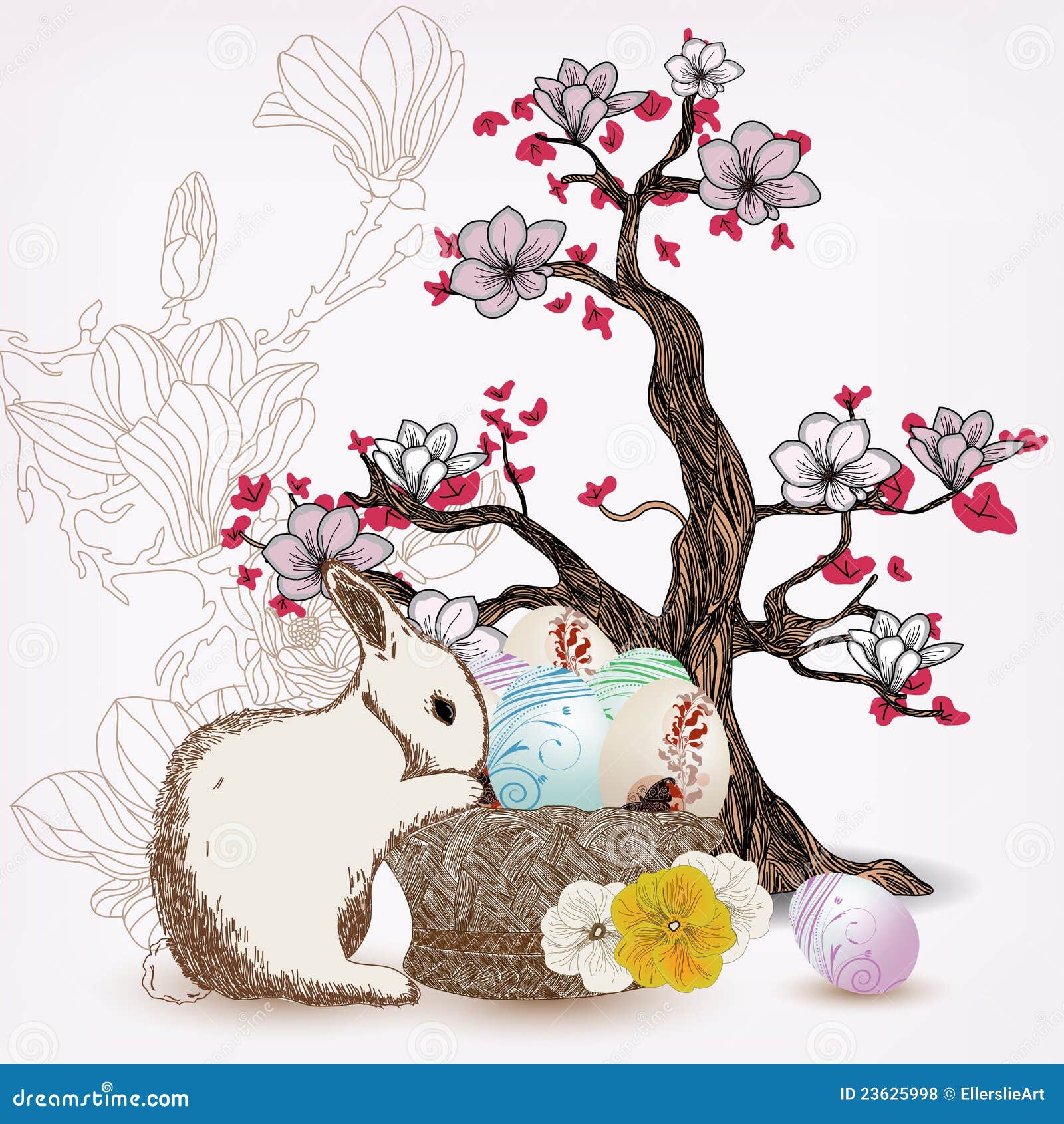 Easter scene stock vector. Illustration of amazing, garden - 23625998