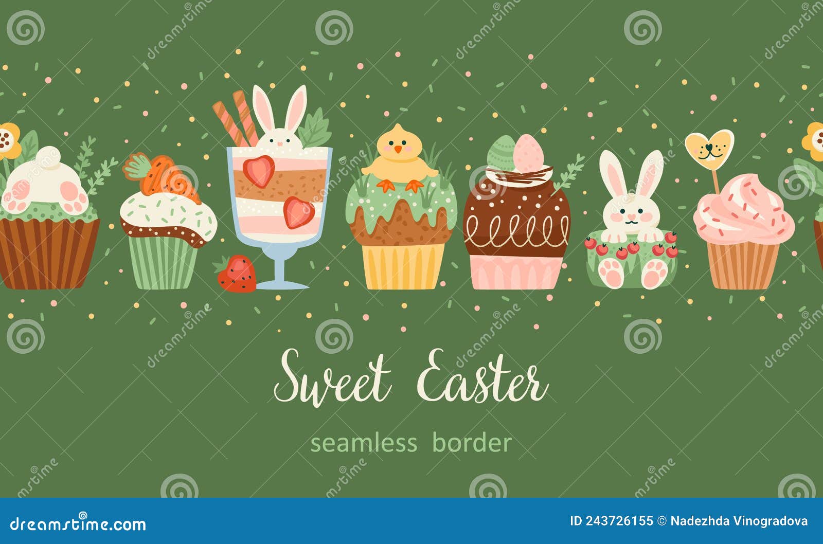 Funny Sweets Standing And Smiling, Set For Label Design. Cartoon ...