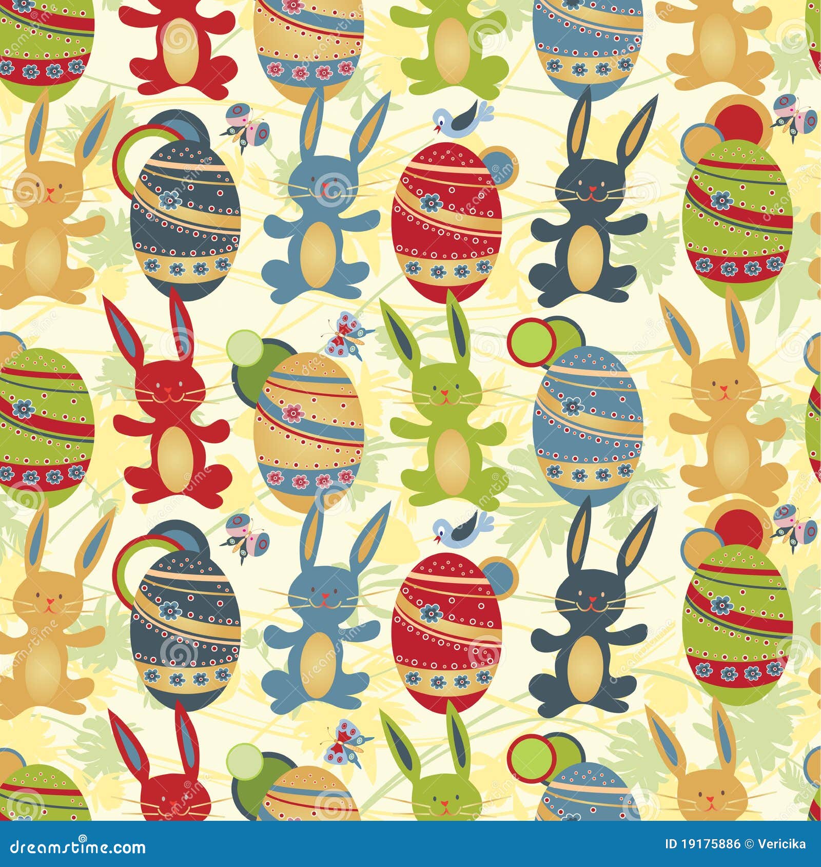 Easter seamless pattern stock vector. Illustration of color - 19175886