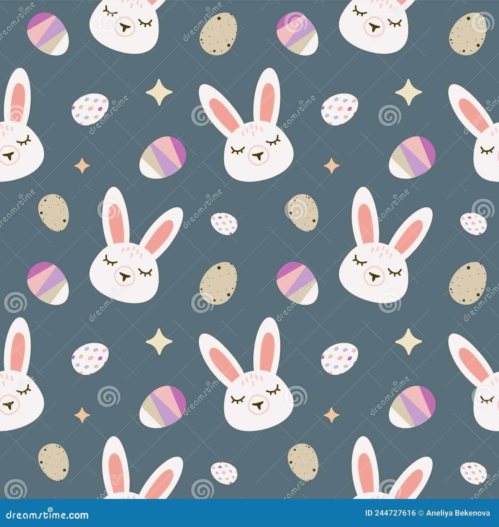 Easter Seamless Pattern with Bunnies and Eggs. Great for Banners ...