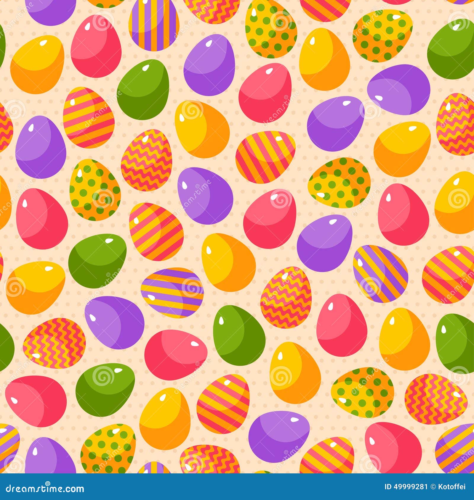 Easter Seamless Pattern with Colorful Ornate Eggs Stock Vector ...