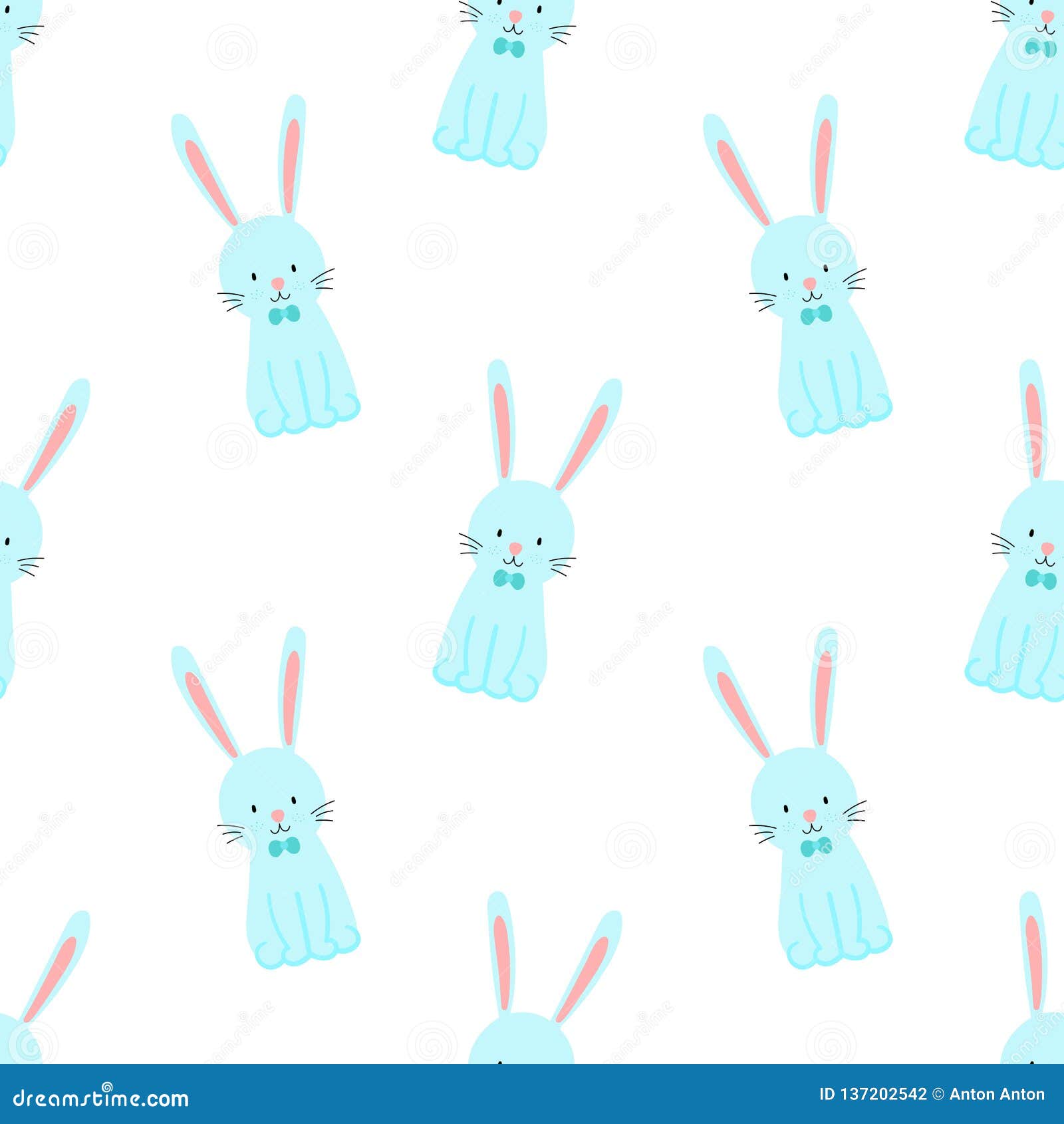 Easter Seamless Pattern with Cute Rabbits on a Transparent Background ...