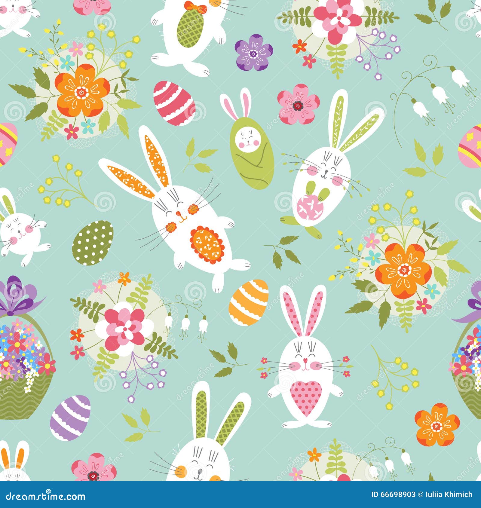 Easter seamless pattern stock vector. Illustration of pattern - 66698903