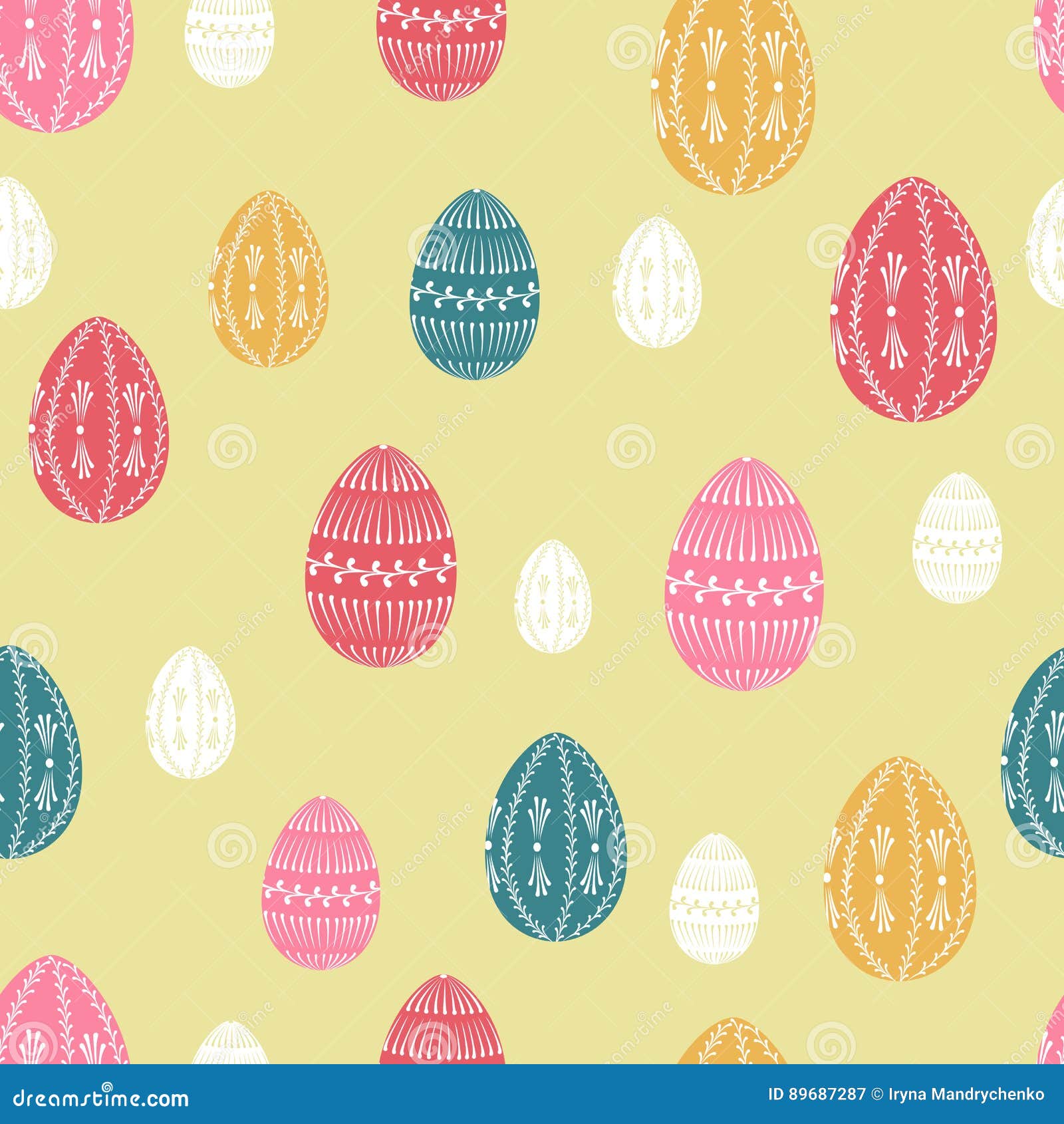 Easter seamless pattern stock vector. Illustration of april - 89687287