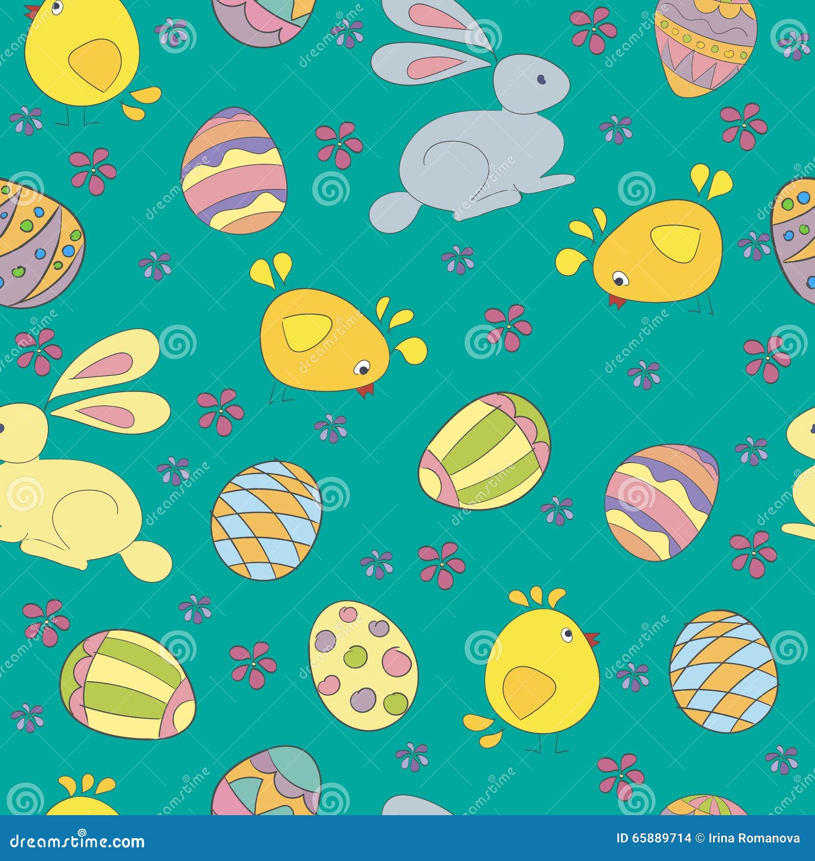 Easter seamless pattern stock vector. Illustration of animal - 65889714