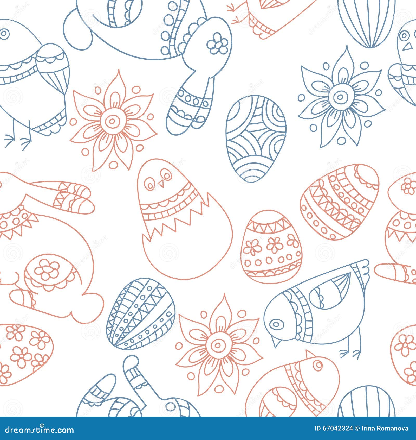 Easter seamless pattern stock vector. Illustration of animal - 67042324
