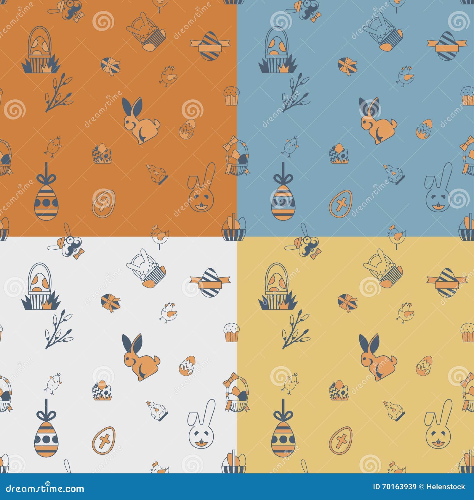 Easter Seamless Pattern stock vector. Illustration of basket - 70163939
