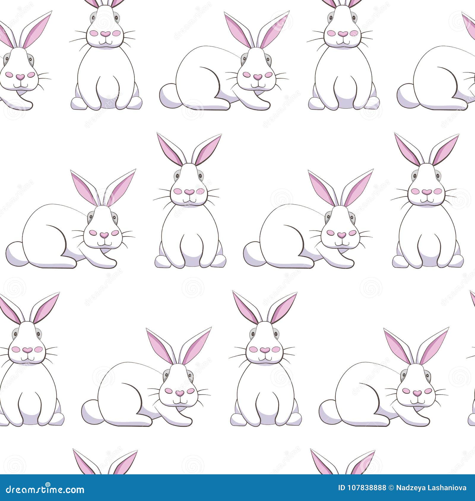 Easter Rabbit Seamless Vector Pattern Stock Vector - Illustration of ...