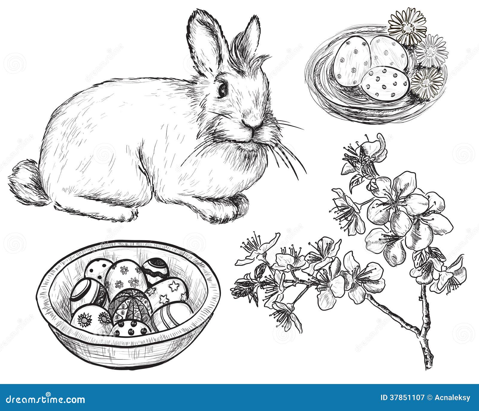 Easter set stock vector. Illustration of doodle, almond - 37851107