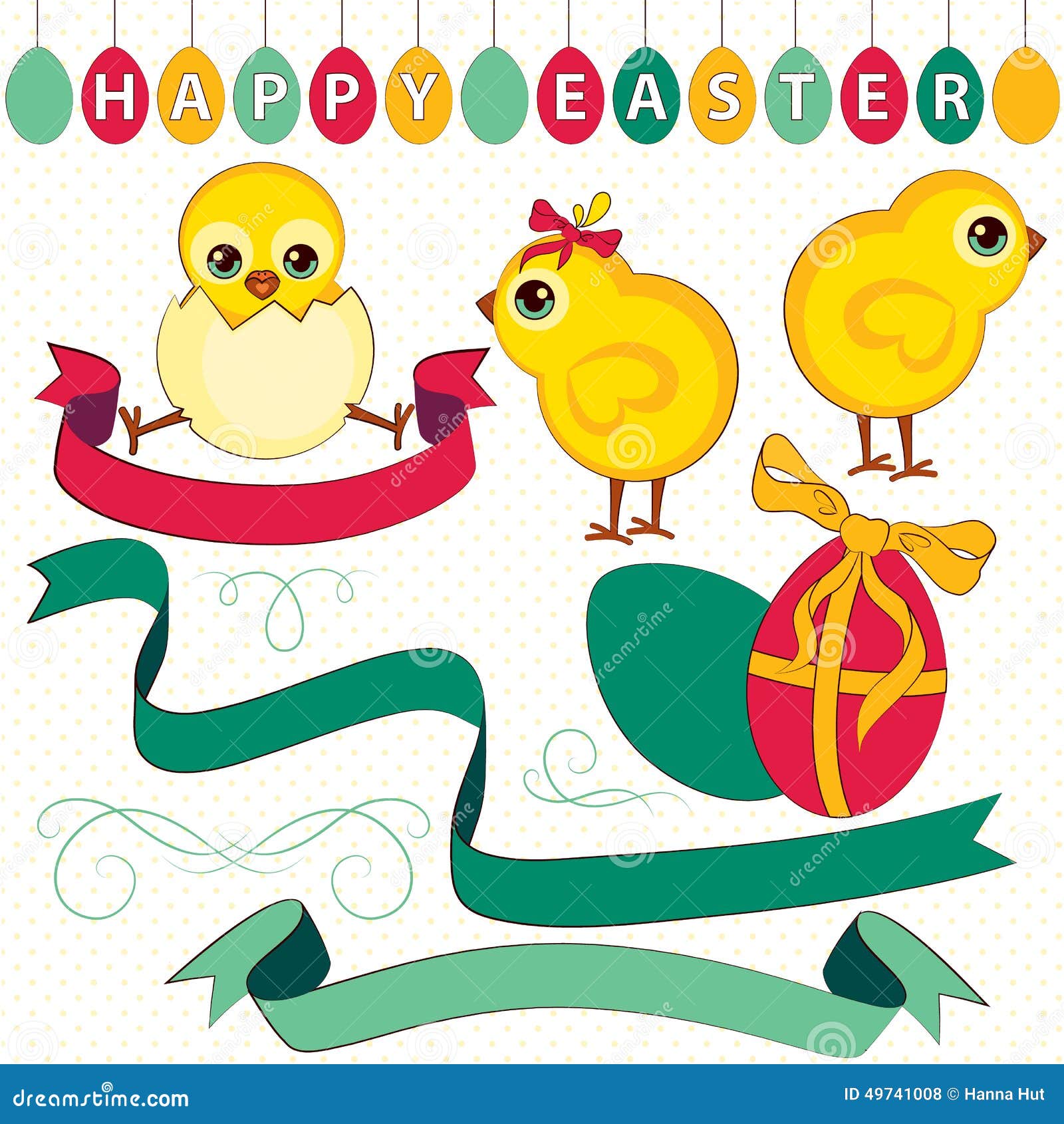 Easter Set, Ribbons, Labels. Stock Vector - Illustration of label ...