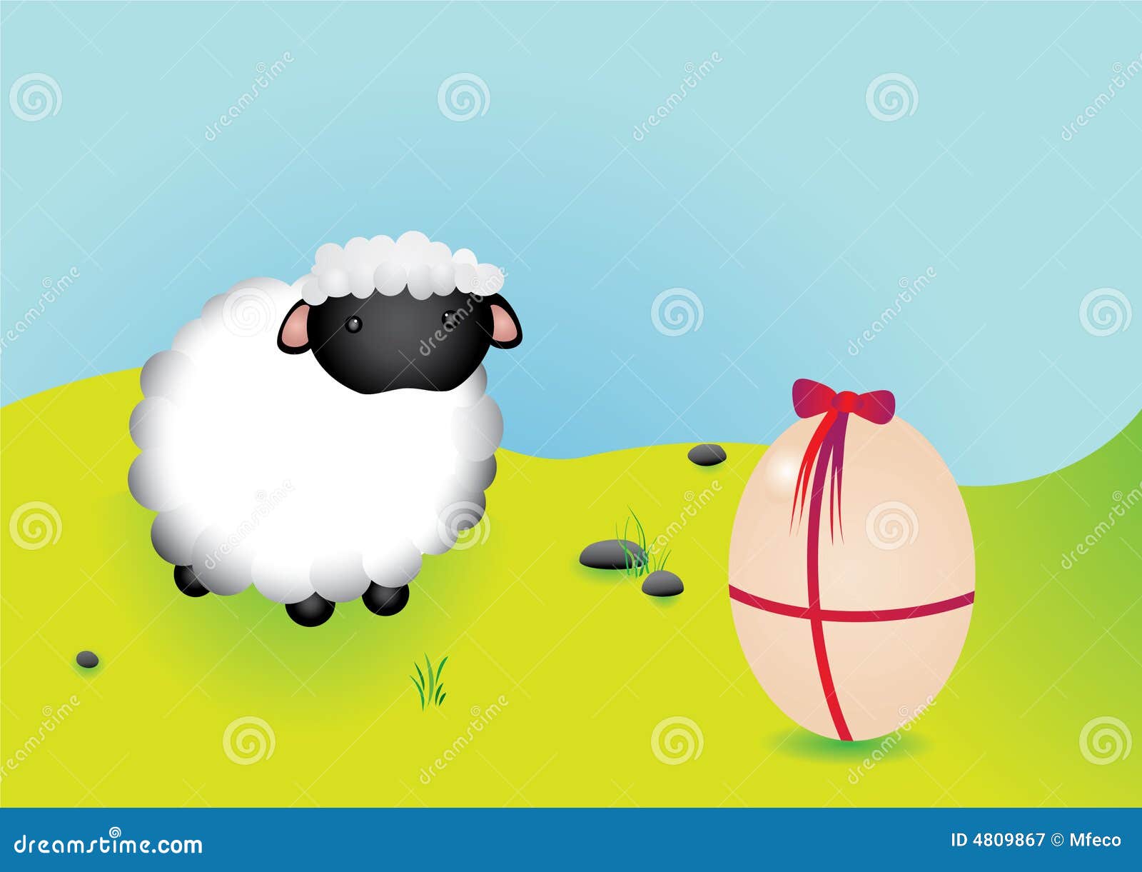 Easter sheep vector stock vector. Illustration of beauty - 4809867