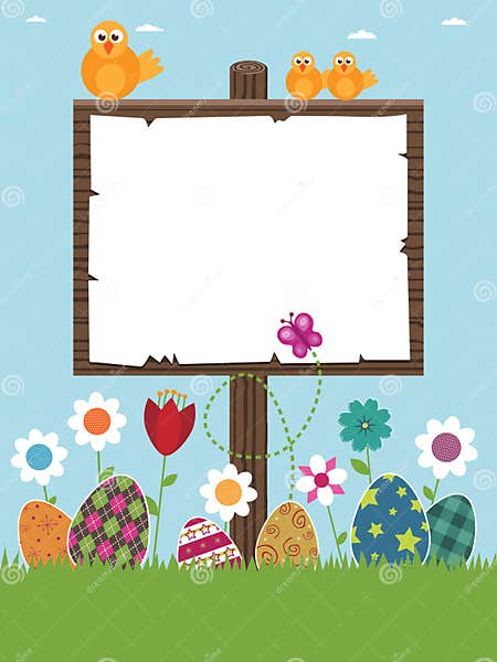 Easter sign post stock vector. Illustration of easter - 13484605