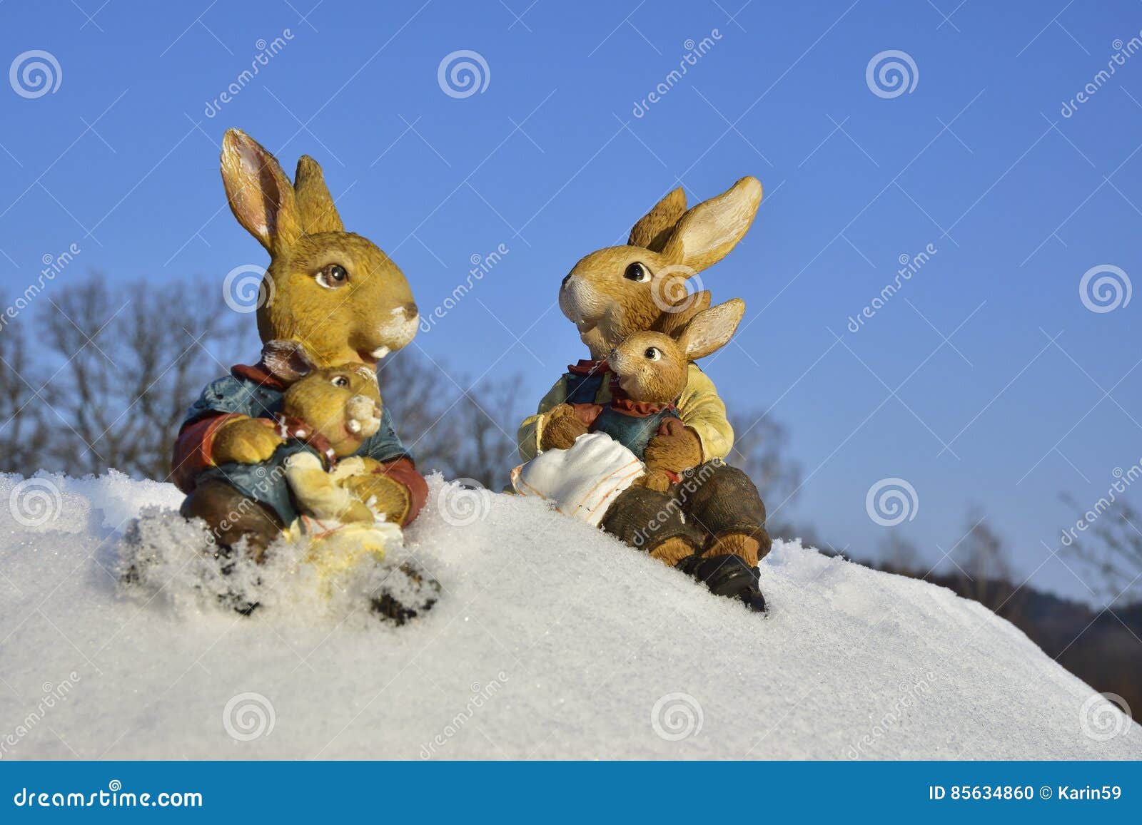 Easter in the snow stock photo. Image of rabbit, custom - 85634860