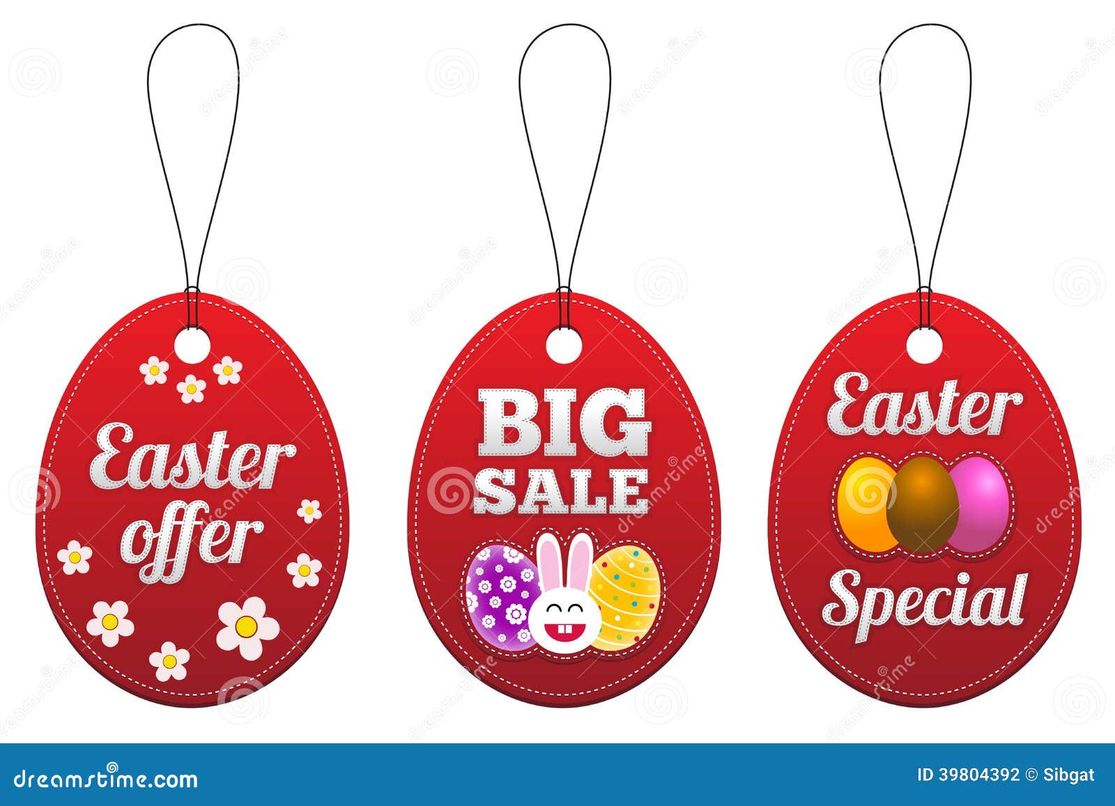 Easter Special Tags in the Form of Egg. Stock Vector - Illustration of ...