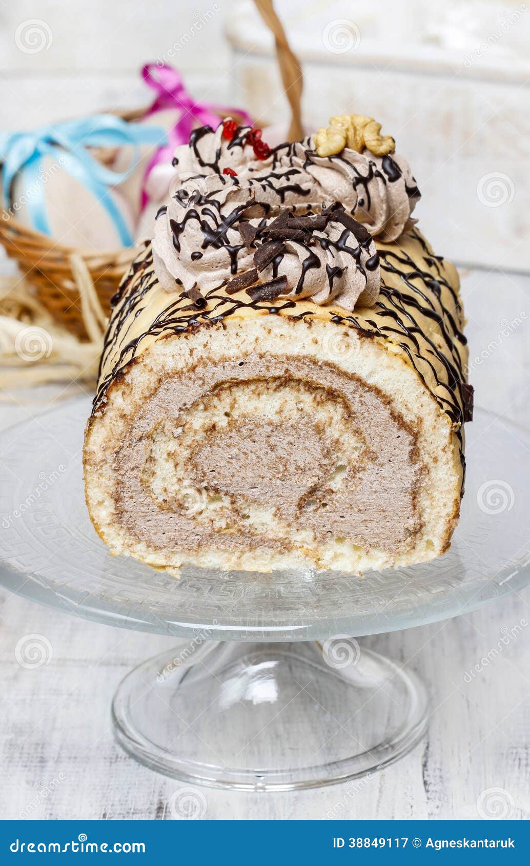 Easter sponge roll stock image. Image of confectionery - 38849117
