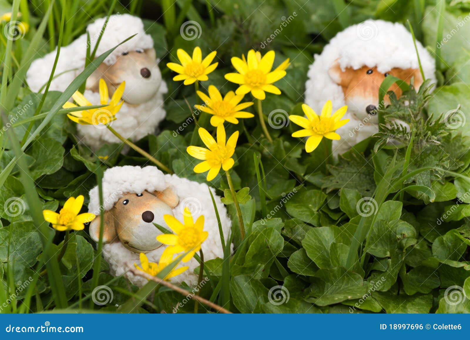 Easter- or Spring Decoration - Funny Little Sheep Stock Photo - Image ...