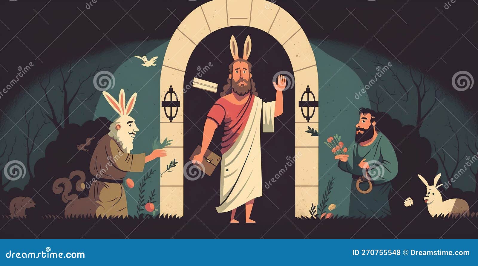 Easter Sunday. Easter Vector Illustration. Cave. Empty Tomb of Jesus ...