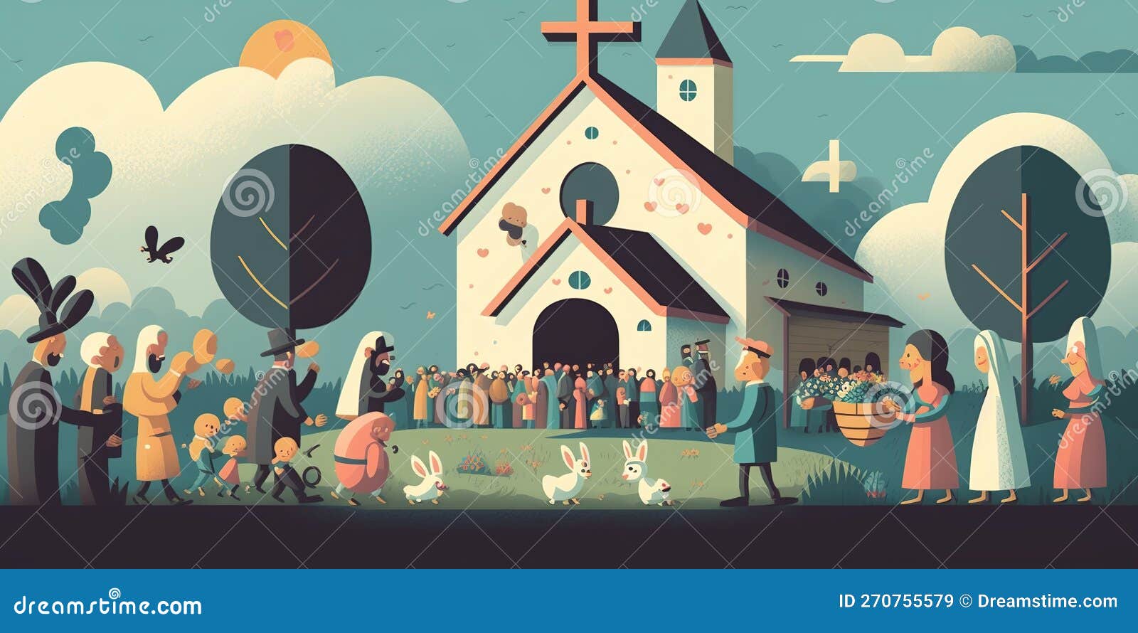 Easter Sunday. Easter Vector Illustration. Cave. Empty Tomb of Jesus ...