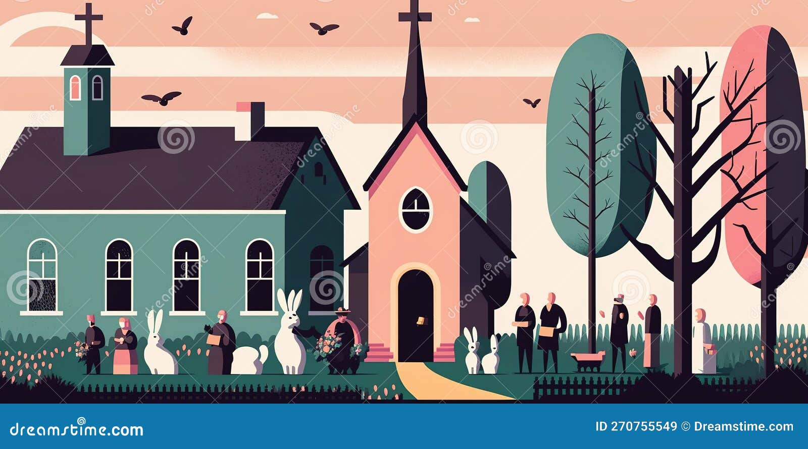 Easter Sunday. Easter Vector Illustration. Cave. Empty Tomb of Jesus ...