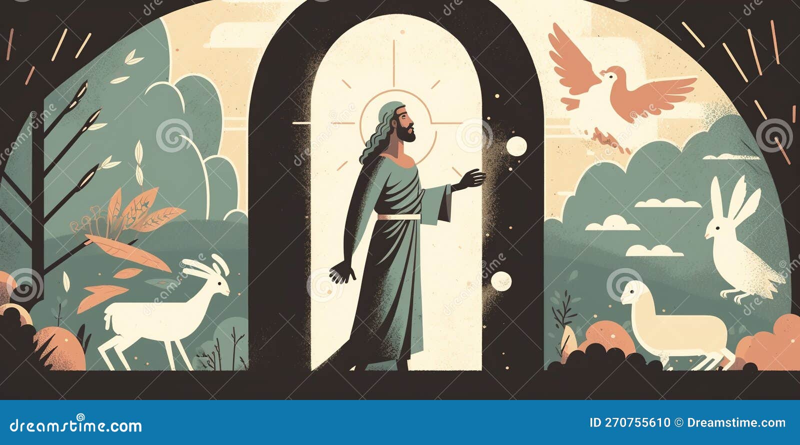 Easter Sunday. Easter Vector Illustration. Cave. Empty Tomb of Jesus ...