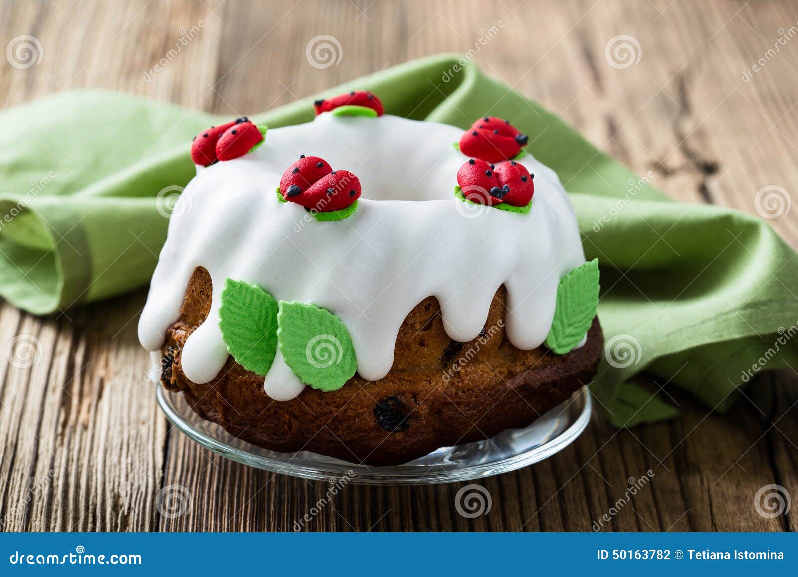Easter sweet ring cake stock photo. Image of green, happy - 50163782