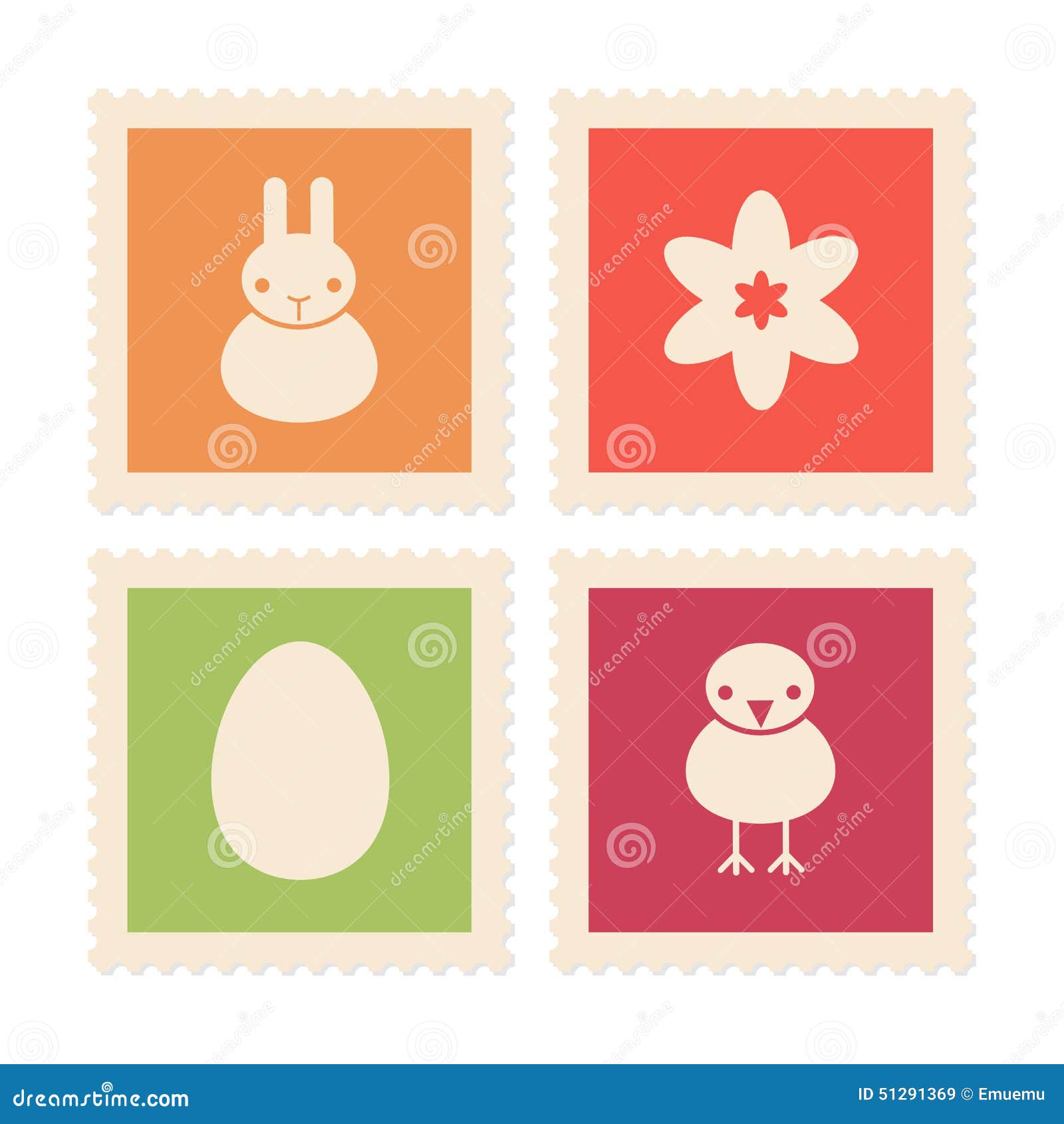 Easter Symbols on Postage Stamps Stock Vector - Illustration of post ...