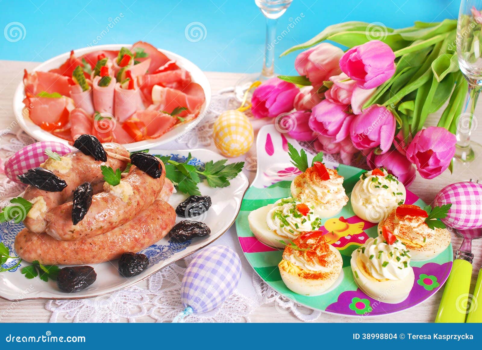 Easter Table with Traditional Dishes Stock Photo - Image of poland ...