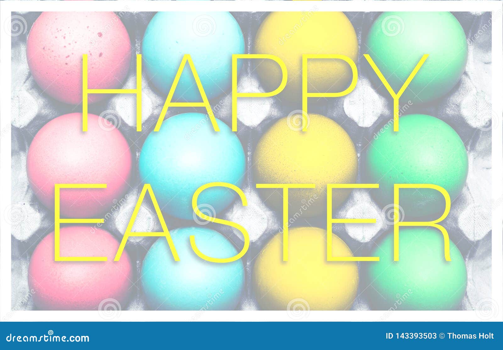 Easter Template with Colourful Easter Eggs and Text Stock Image - Image ...