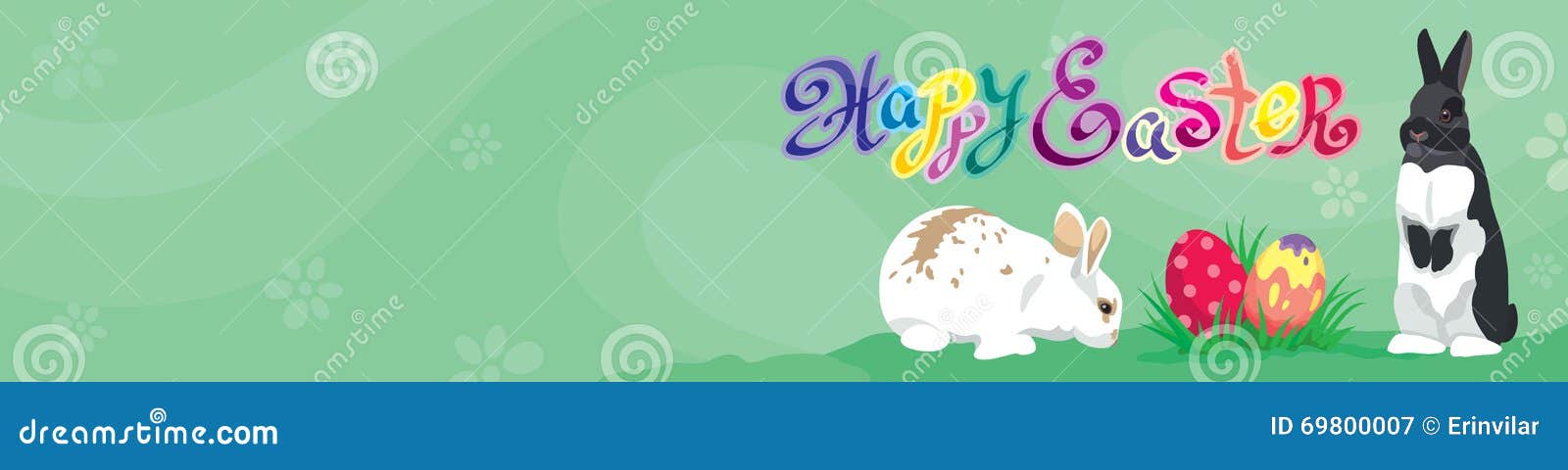 Easter Template Web Banner Header with Happy Easter Text Stock Vector ...