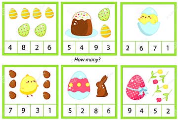 Easter Theme Counting Kids Activity. Educational Children Game Stock ...