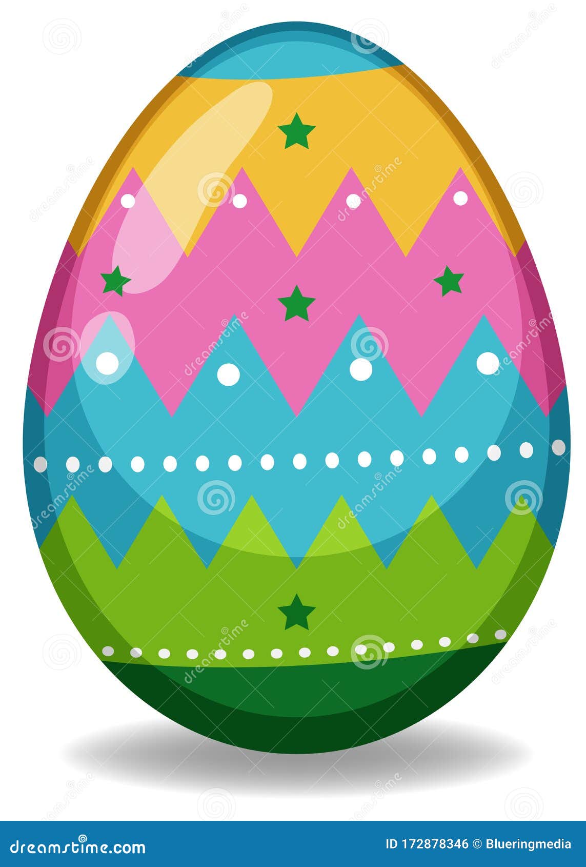 Easter Theme with Decorated Egg in Colorful Patterns Stock Vector ...