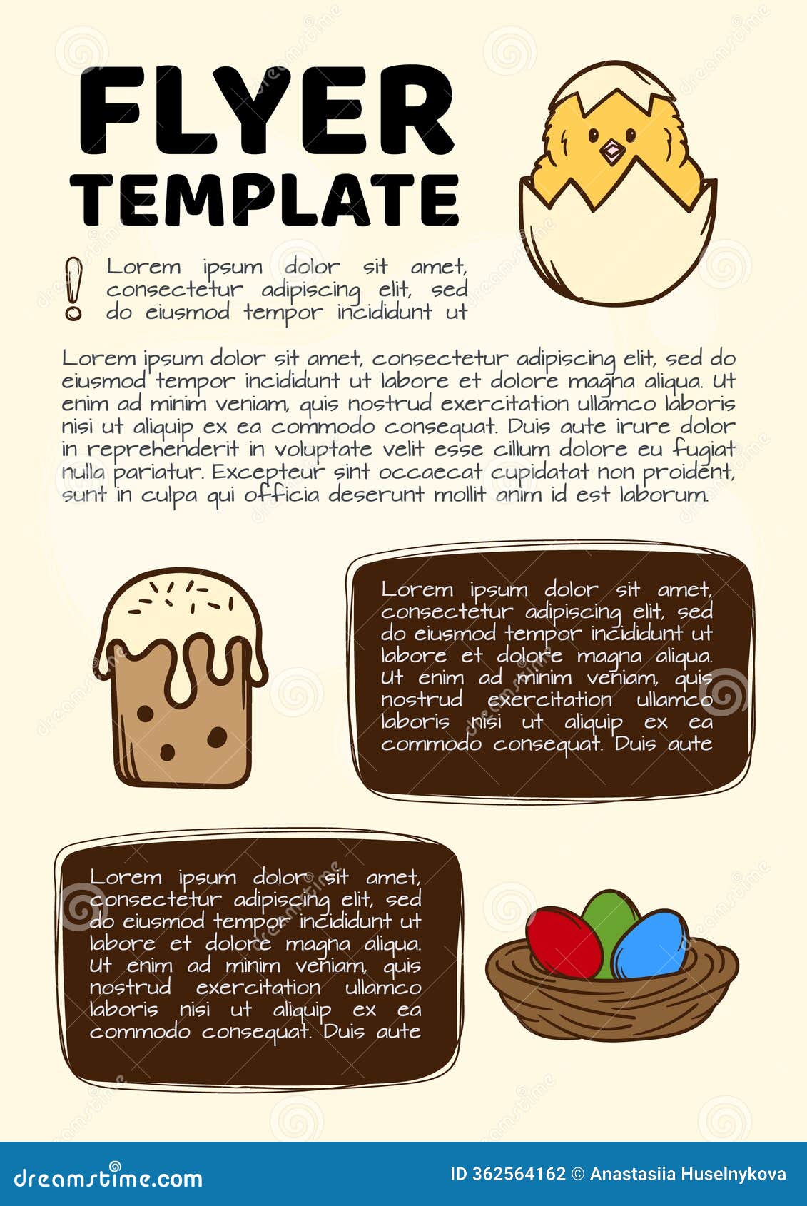 Easter-themed Vector Flyer Template. Editable Layout Of Advertising ...