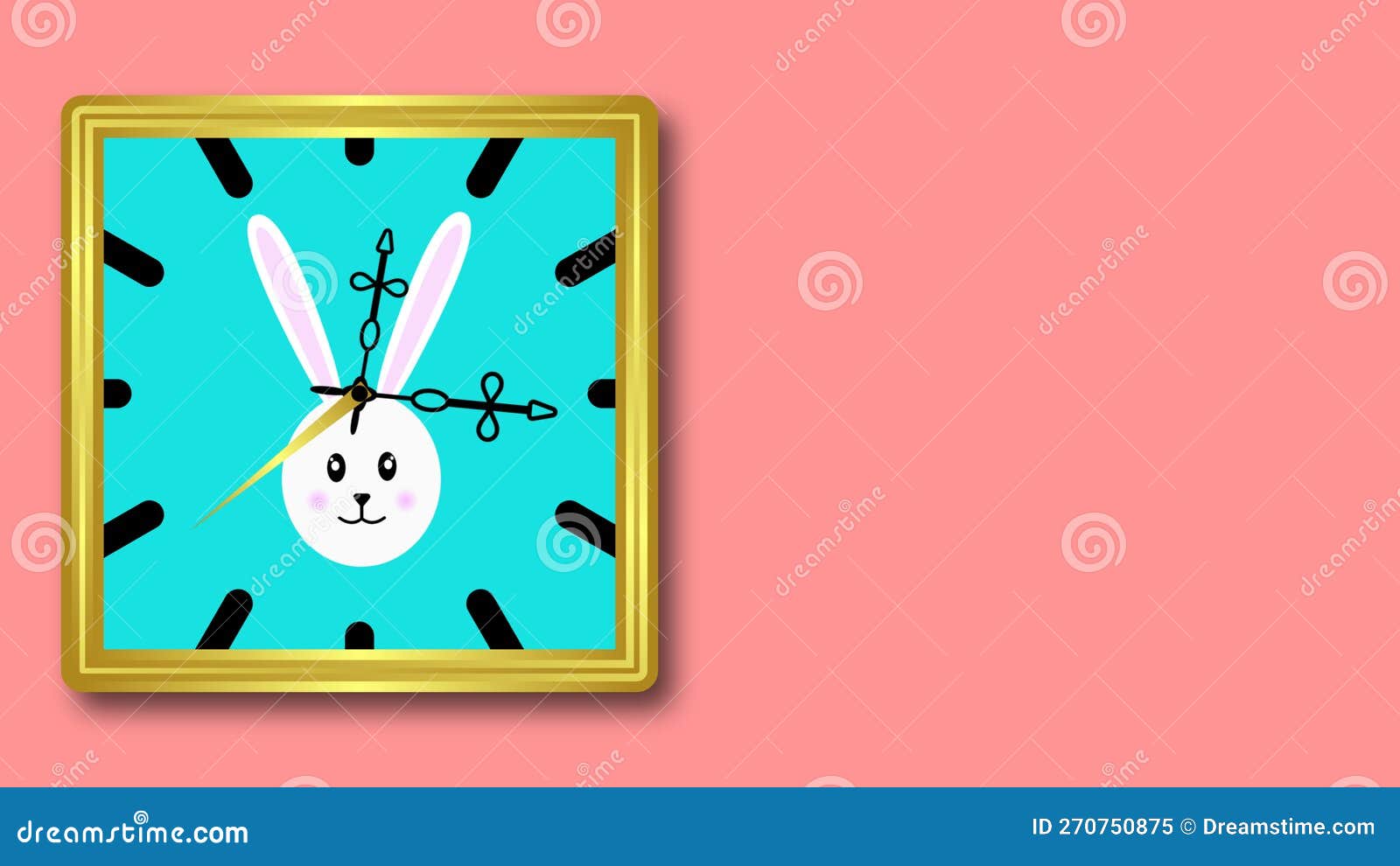 Easter Time Decorative Clock with Golden Frame Texture Stock ...