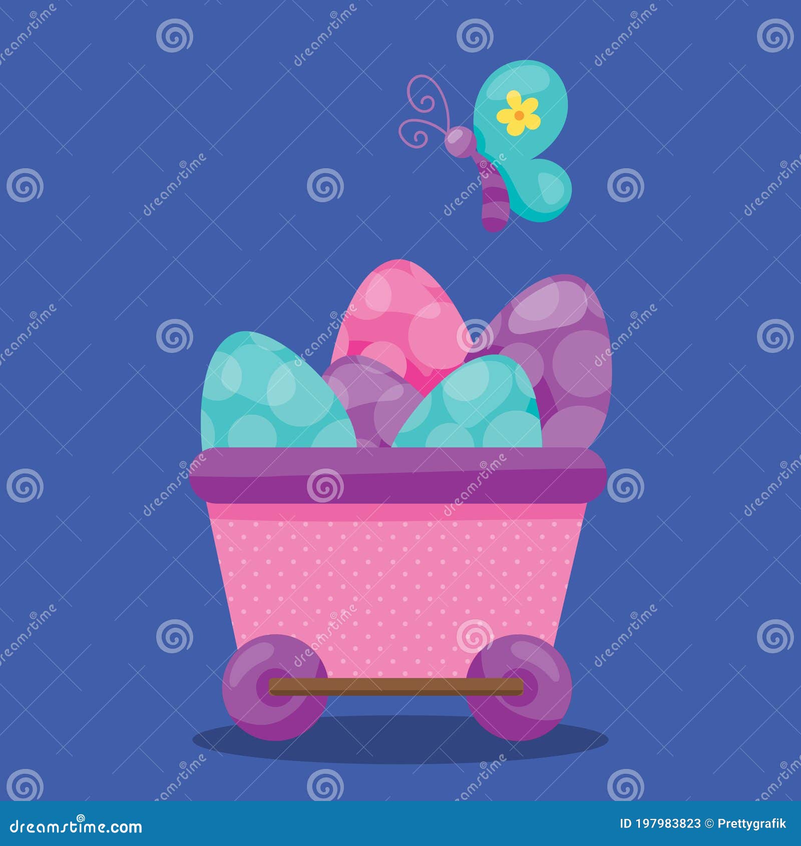 Easter Train With Bunny Ears And Eggs Cartoon Vector | CartoonDealer ...