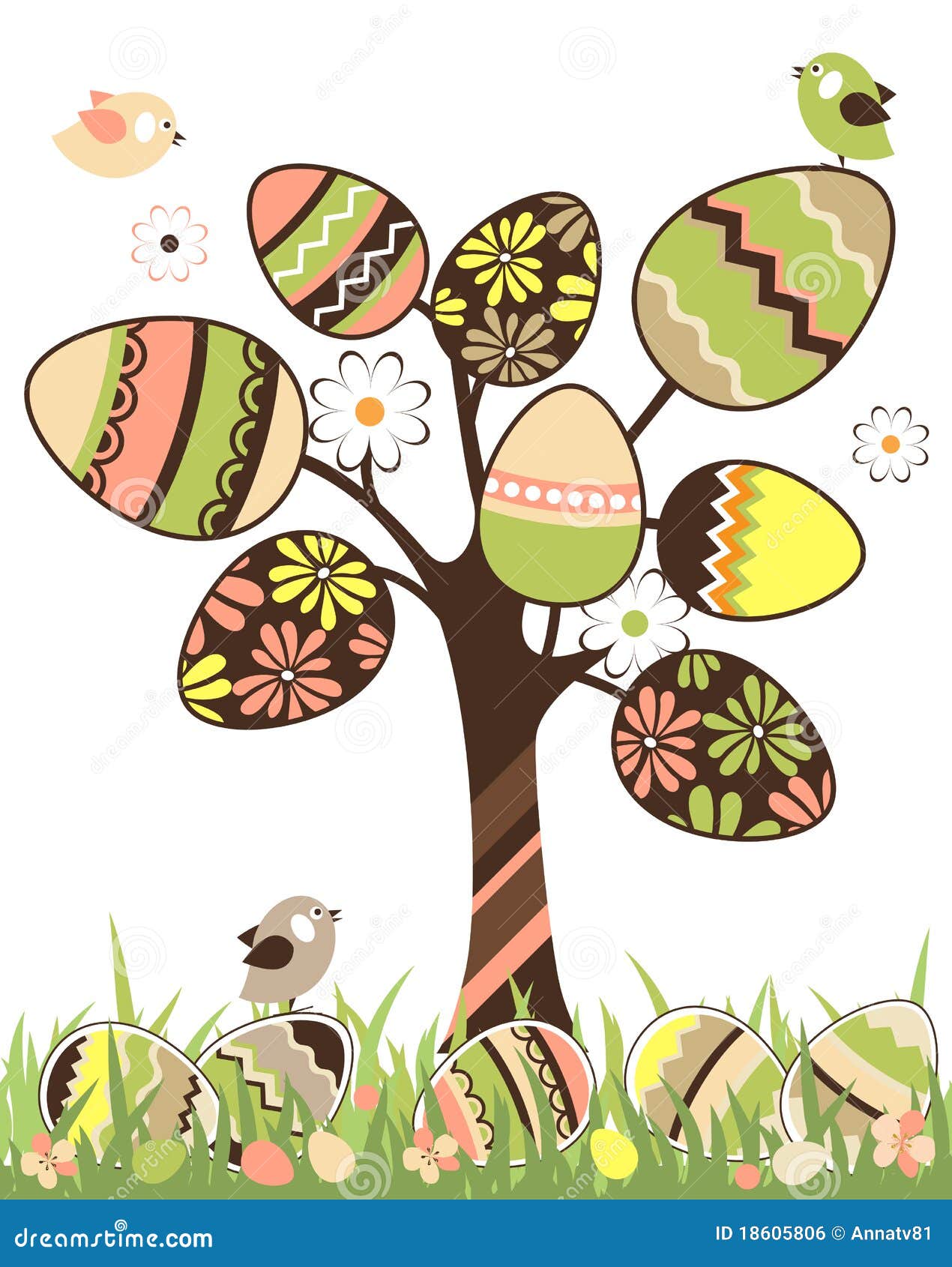 Easter tree stock vector. Illustration of christ, green - 18605806