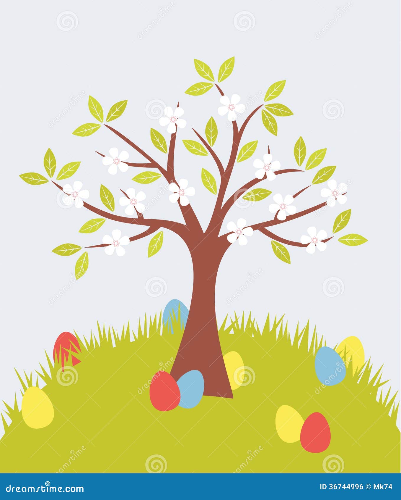Easter tree stock vector. Illustration of tree, holidays - 36744996