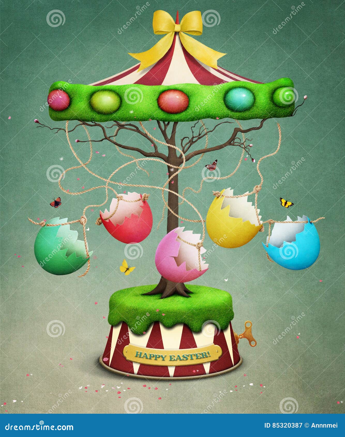 Easter tree carousel stock illustration. Illustration of flower - 85320387