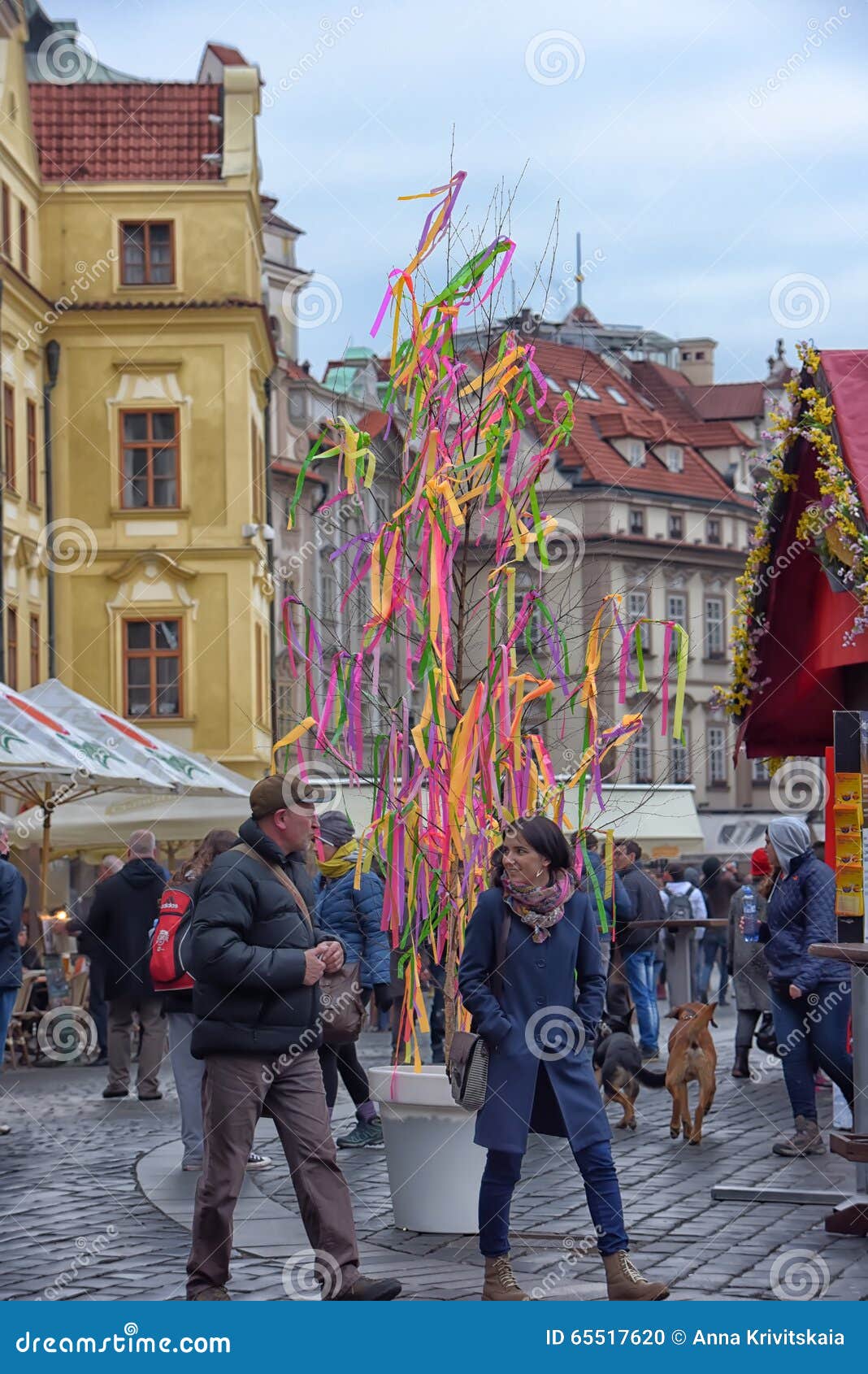 Easter Tree on the Old Town Square Editorial Image - Image of bundle ...