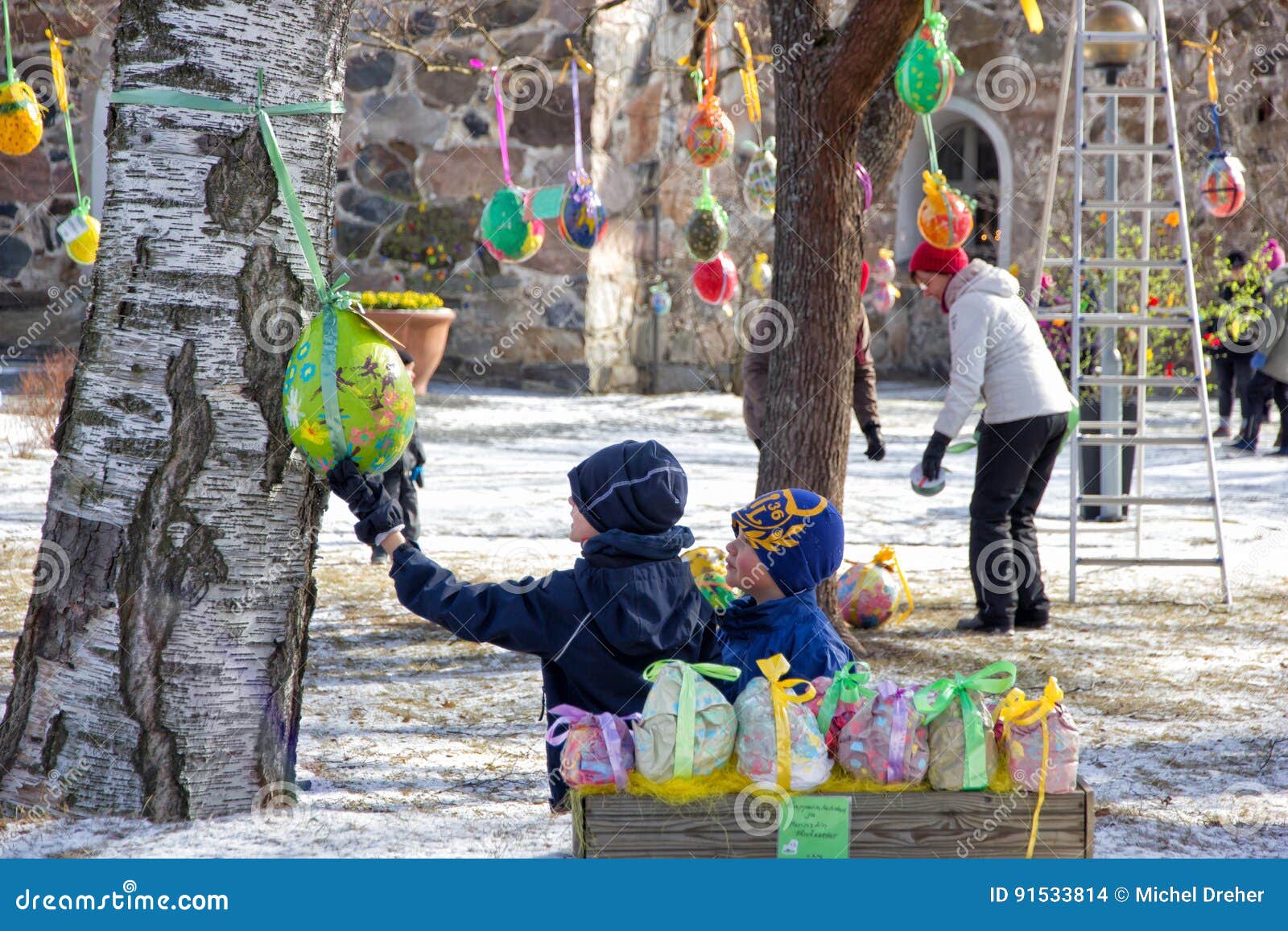 Easter Tree Tradition in Finland Editorial Stock Image - Image of ...