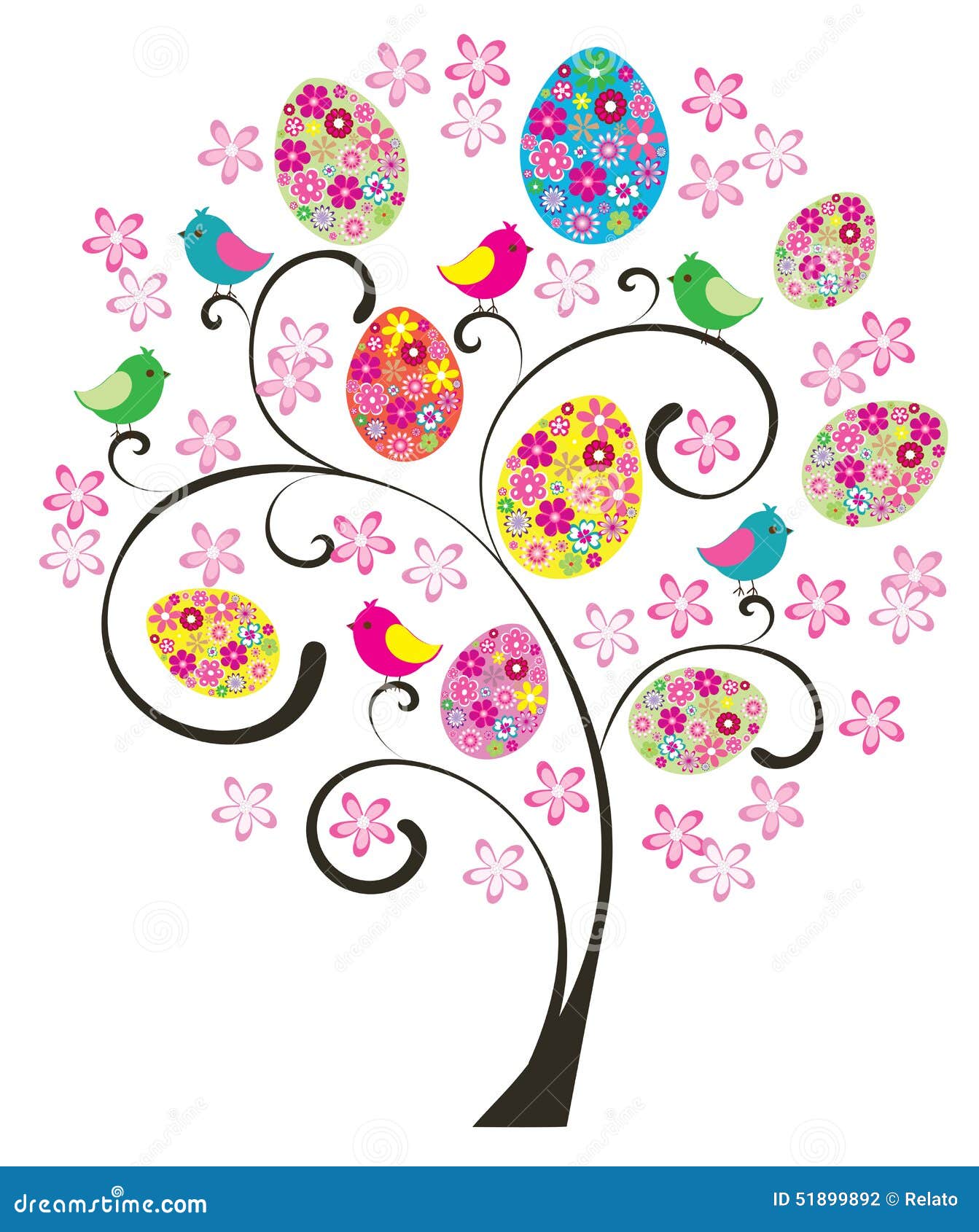Easter Tree stock vector. Illustration of life, blossom - 51899892