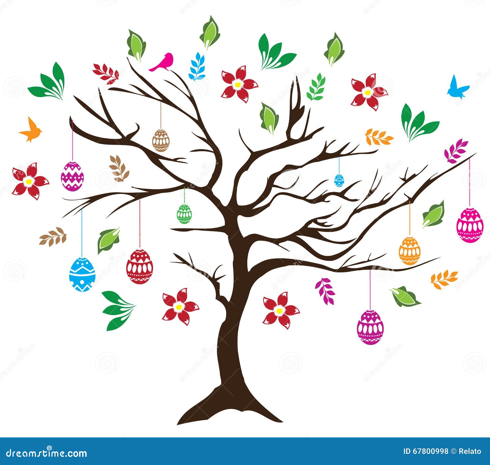 Easter tree stock vector. Illustration of gift, beauty - 67800998