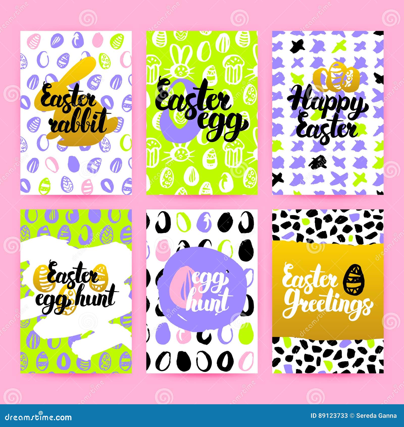 Easter Trendy Brochures stock vector. Illustration of pattern - 89123733