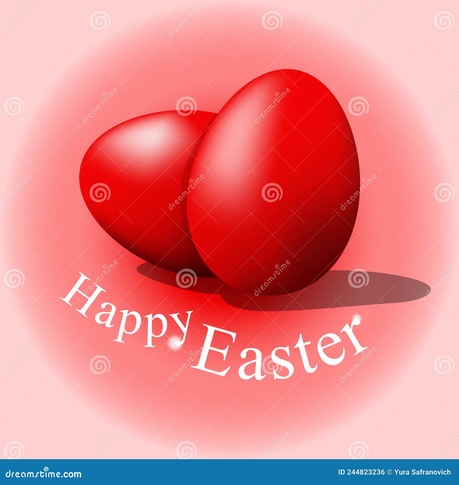 Easter.Two Red Eggs with English Text Stock Vector - Illustration of ...