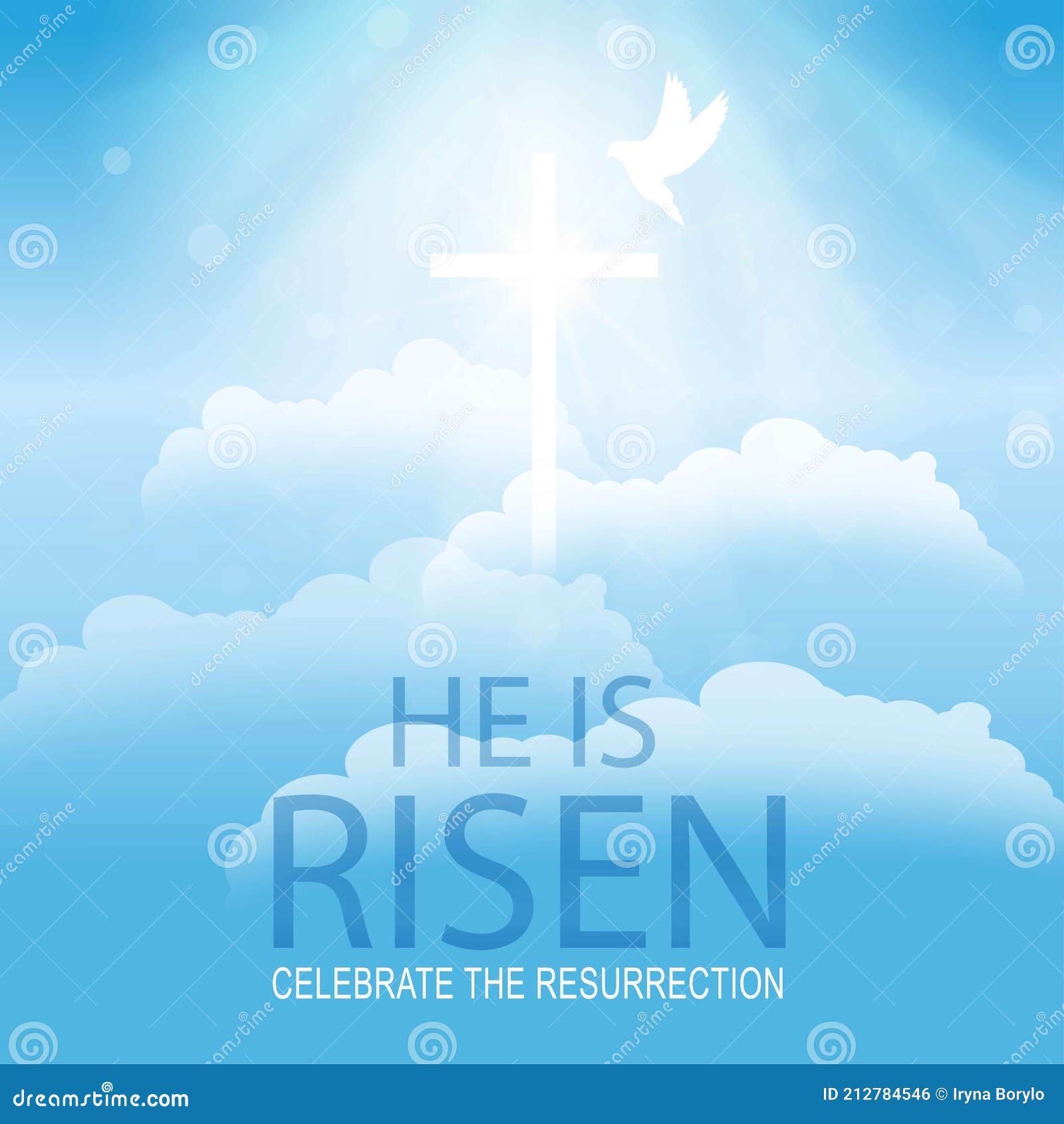 Web Banner. Resurrection. Christian Cross Illustration With Dove ...