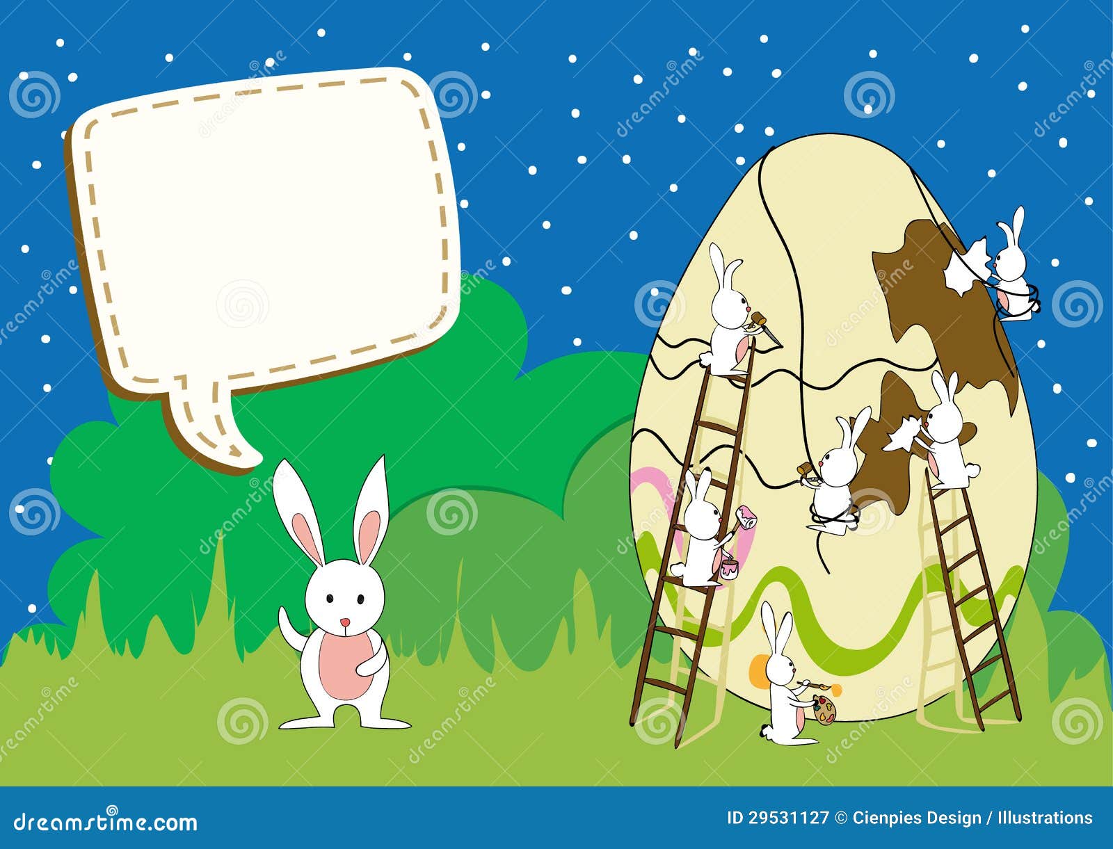 Easter Under Construction Greeting Card Stock Vector - Illustration of ...